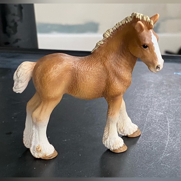 schleich | Toys | Schleich Clydesdale Foal Horse Figurine Figure Brown ...